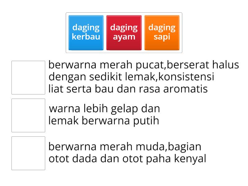 jenis jenis daging - Match up