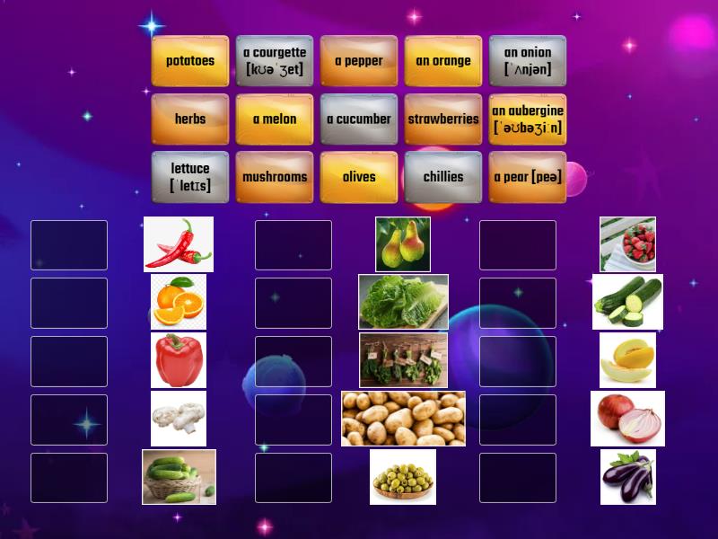 food part 1 - Match up