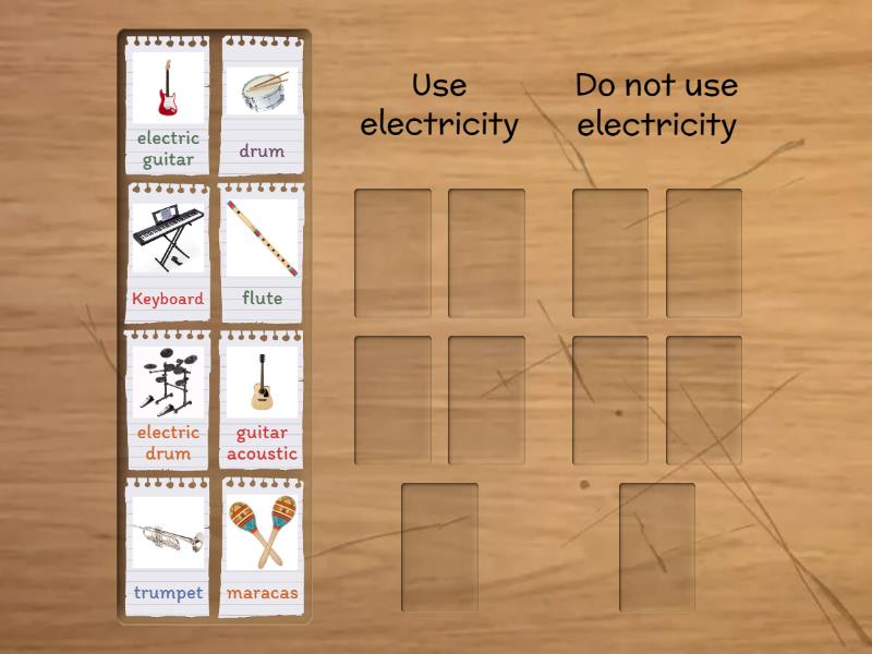 Sort the music Instruments - Group sort