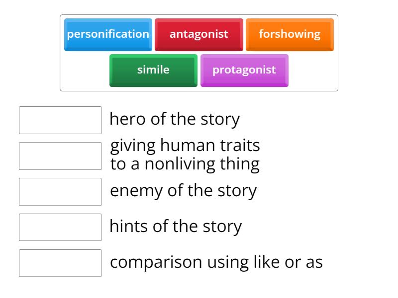 literary elements - Match up