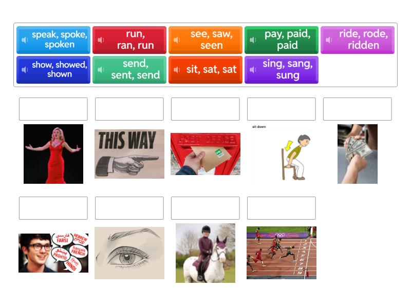 Irregular verbs, school, 34-45. - Une las parejas