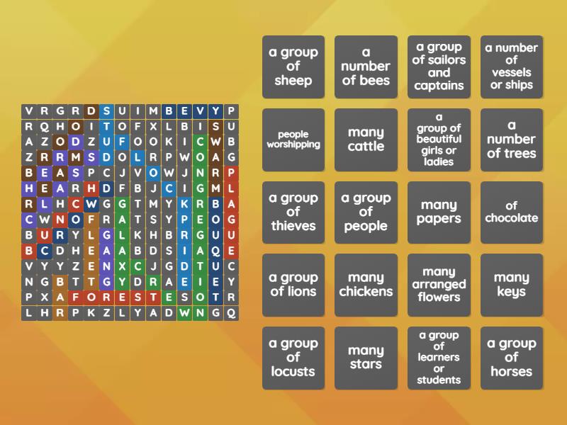COLLECTIVE NOUNS - Wordsearch