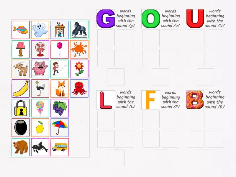 Jolly Phonics 3rd GROUP Review - Group sort