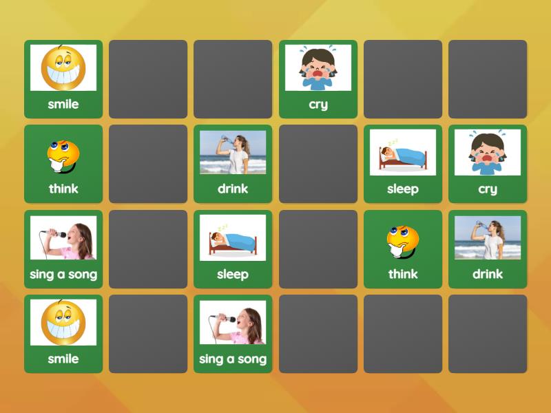 simple verbs matching - Matching pairs