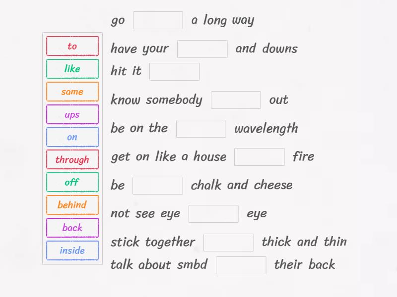 ex. 9 Idioms - Complete the sentence