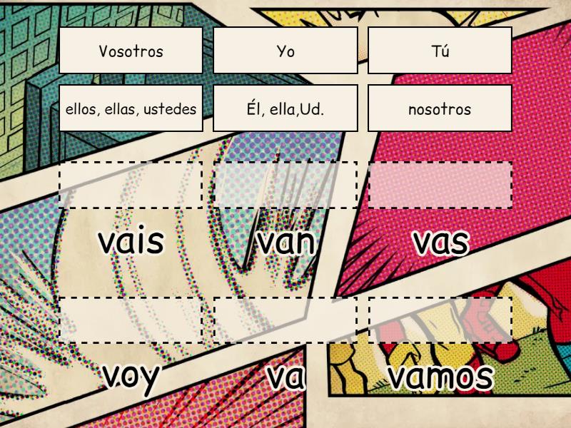 Verb to go - Ir (conjugations - Match up