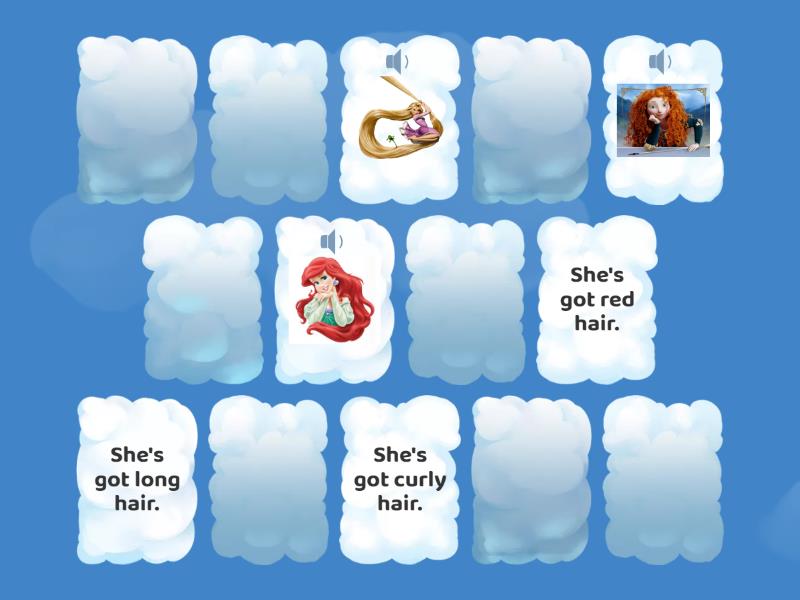 has got + hair (cartoon characters) - Matching pairs