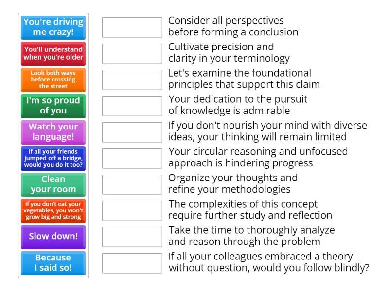 Mom Sayings - Match up