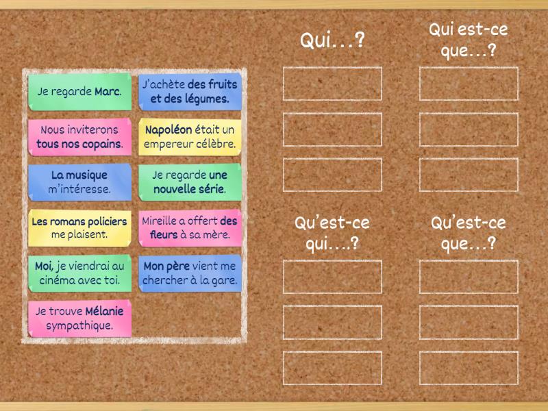 Les 4 types de question - Group sort
