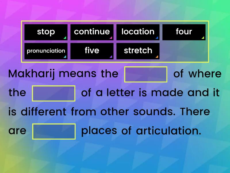 Points of Articulation - Missing word