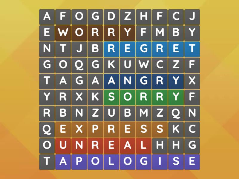 Crossword Apologizing - Wordsearch