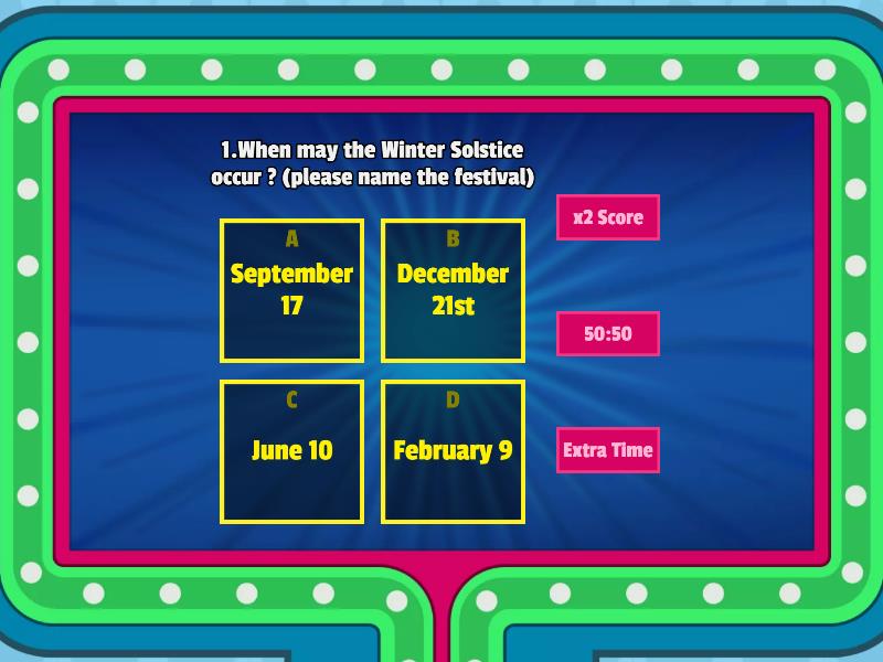 winter solstice - Gameshow quiz