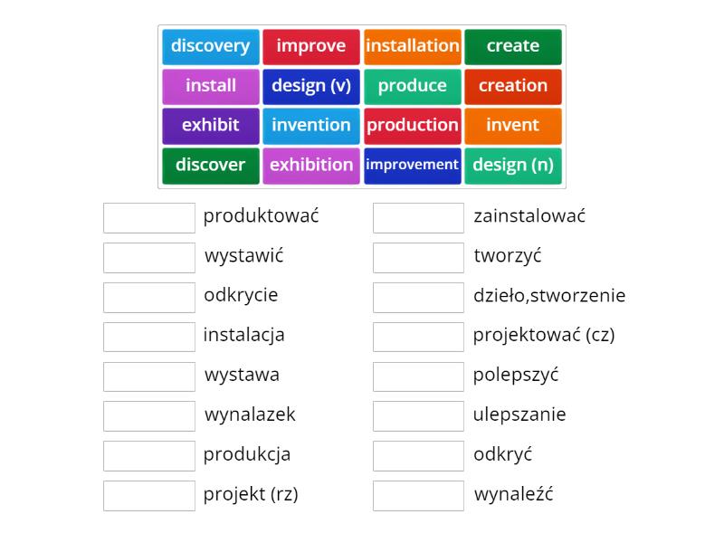 BRAINY 7 unit 5 Design and invention - Match up