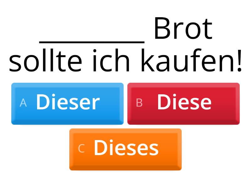 Dieser, dieses, diese hier! - Вікторина