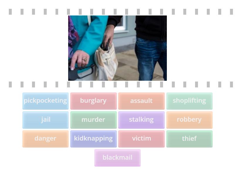 Crime flashcards - Find the match