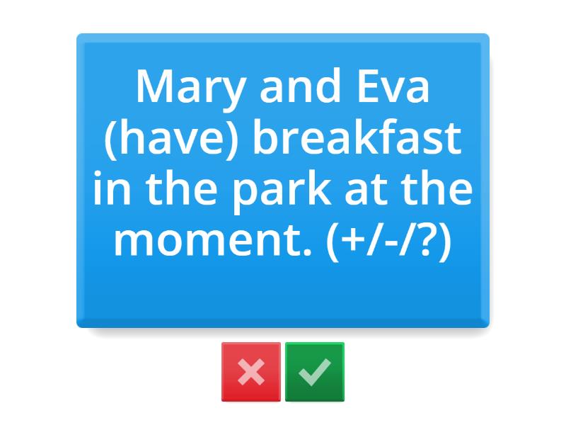 Present simple / Present continuous / Past simple (+/-/?) - Flash cards