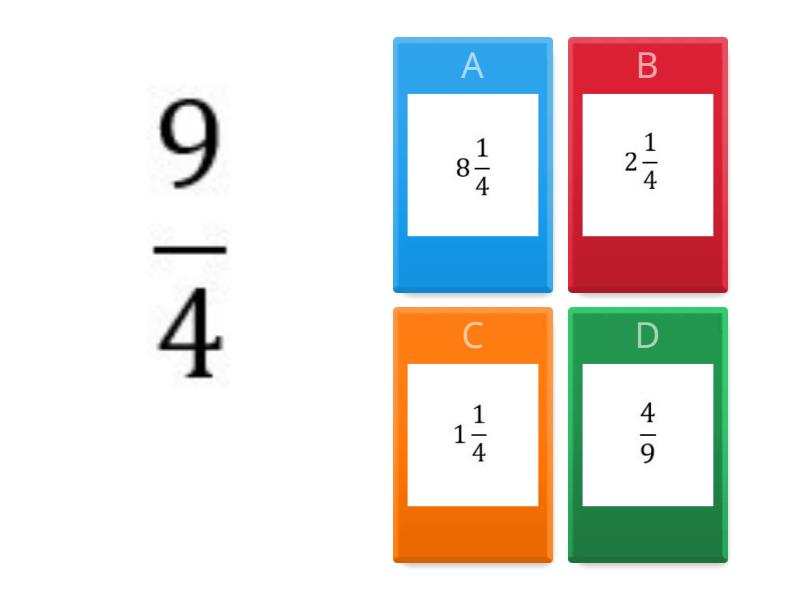 Converting Improper Fractions to Mixed fractions - Quiz