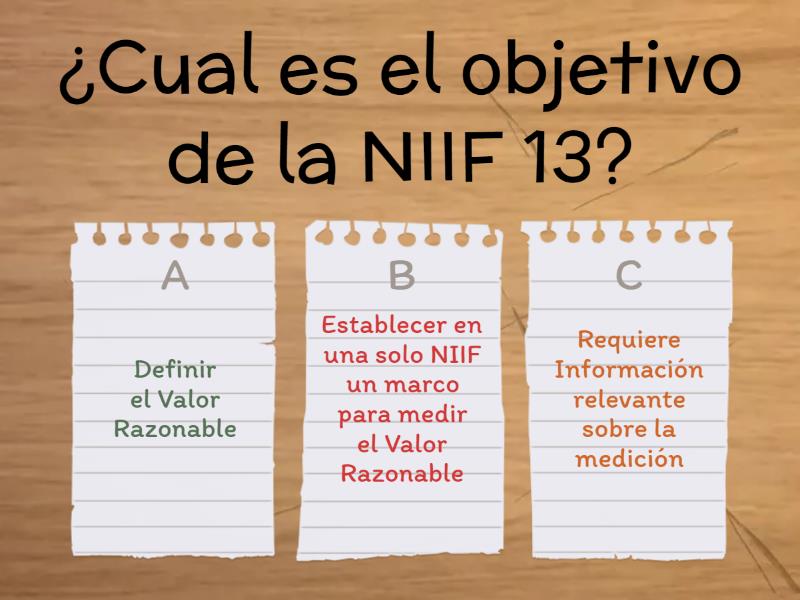 NIIF 13 Valoracion del Valor Razonable - Cuestionario