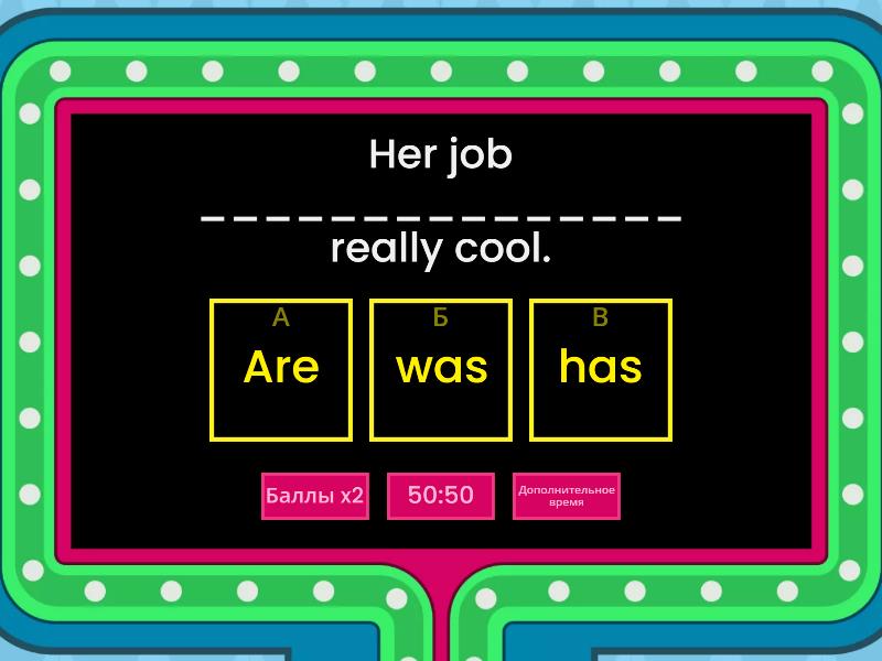 Check your grammar: gap fill – to be - Gameshow quiz