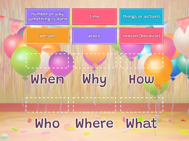 WH. questions matching - Match up