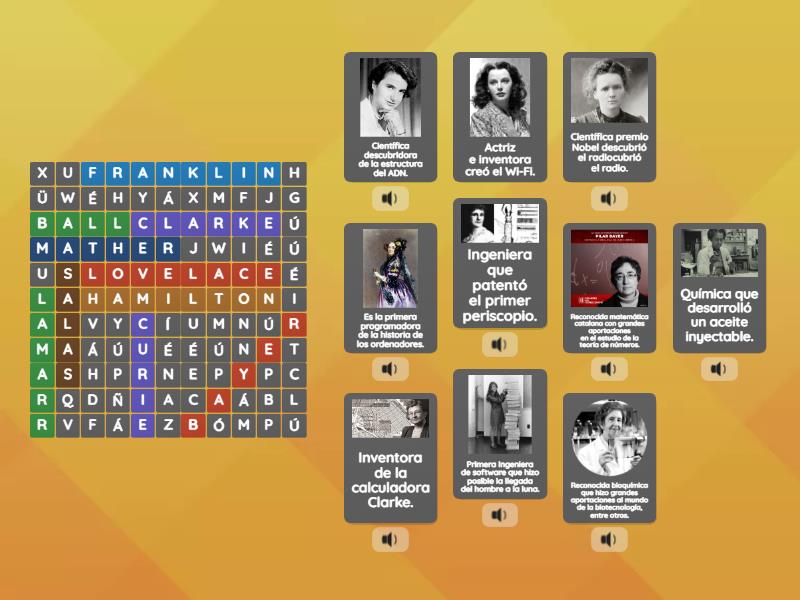 MUJERES CIENTÍFICAS - Sopa de letras