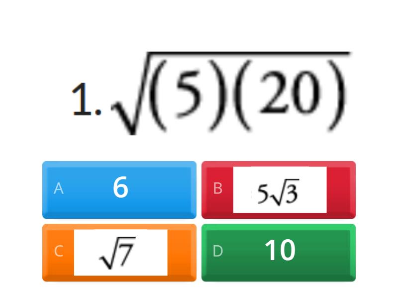 Square root 1 - Quiz