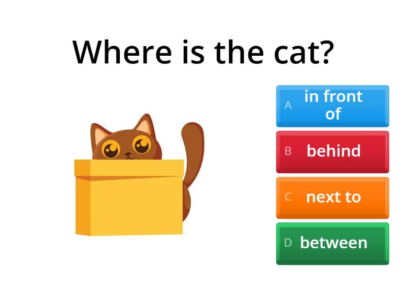 Prepositions of place (in front of/behind/next to/between) - Quiz