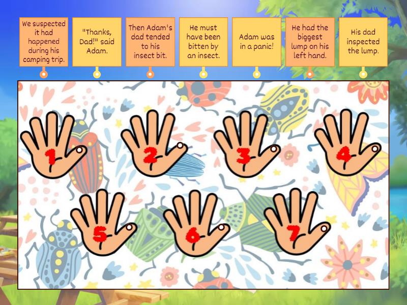 Story Scramble The Bug Bite - Labelled diagram