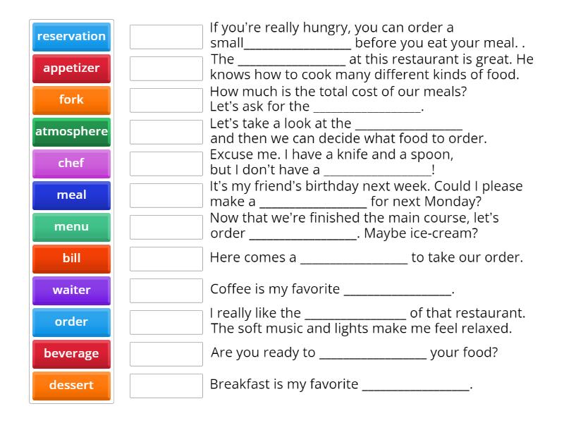 RESTAURANTS - Match up