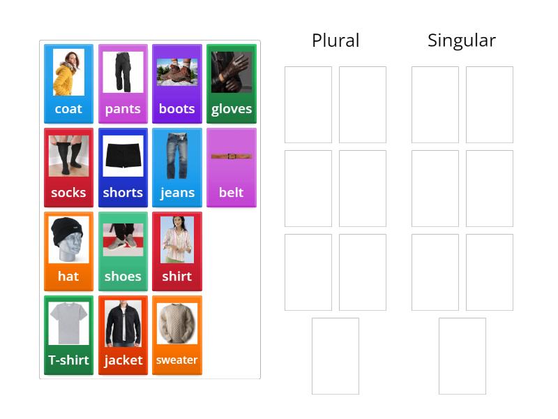 Class B - Singular & Plural Clothing Items - Group sort