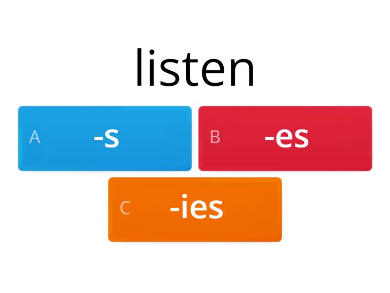 -s, -es, -ies - Quiz