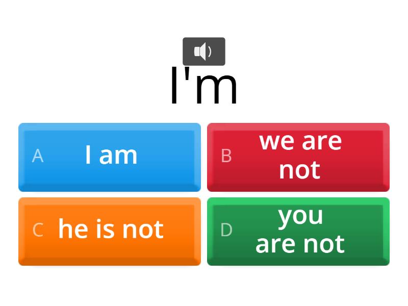 Spelling QUIZ : to be: match contractions to pronoun + verb ...