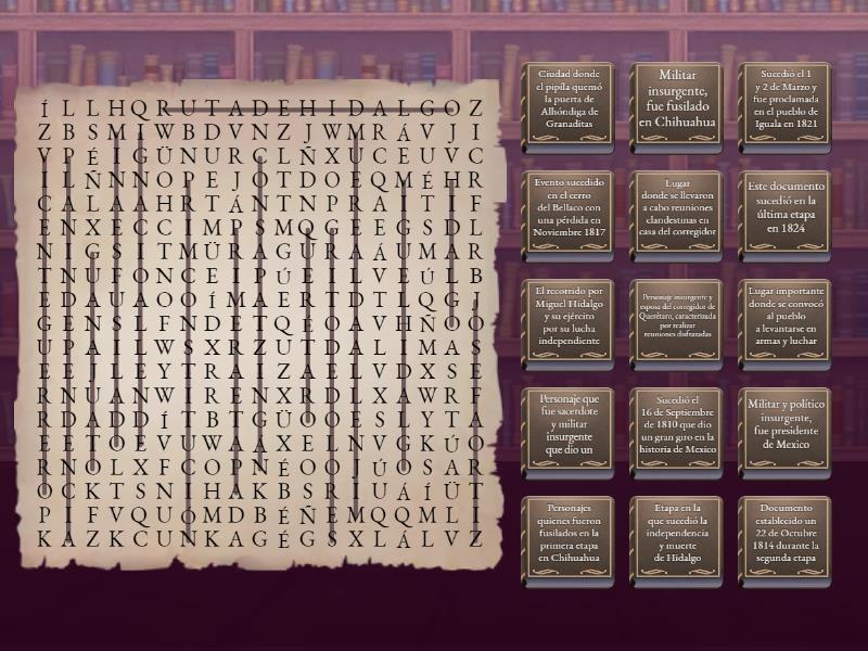 Independencia de México sopa de letras Andrea 202 - Wordsearch