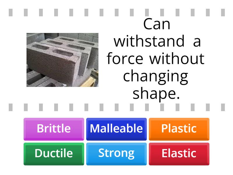 Properties Of Materials Find The Match