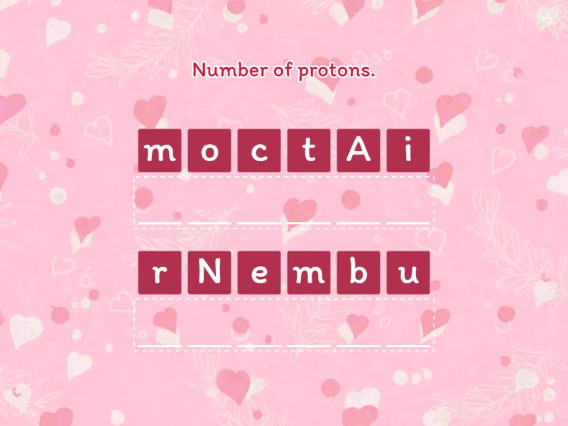 Chapter 3, Lesson 4: Atomic Structure - Anagram