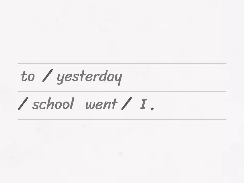 Past Simple word order Natali - Unjumble