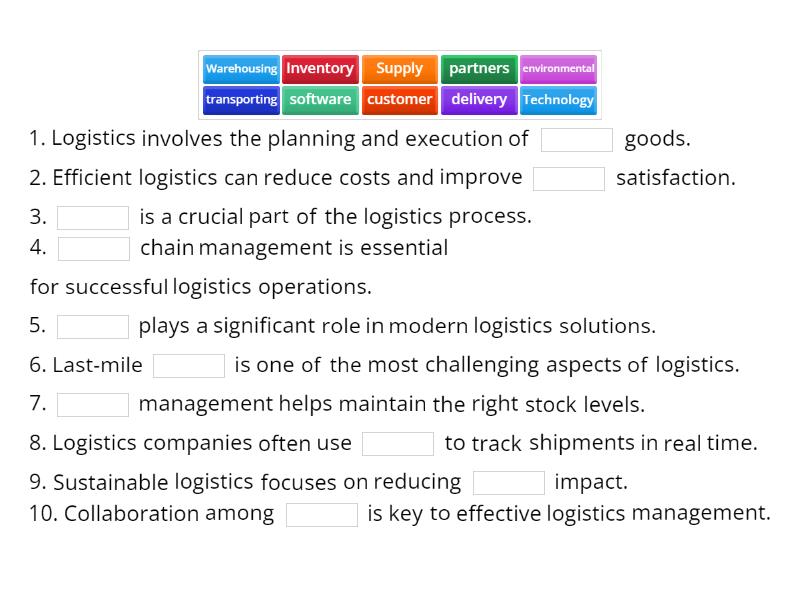 Karolina-logistics - Completar la frase