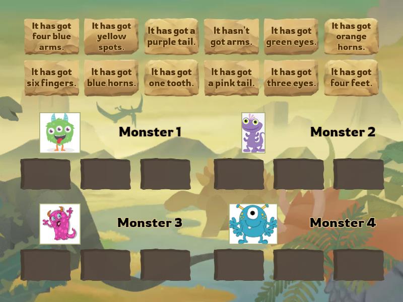 Body parts - What have these monsters got? - Group sort