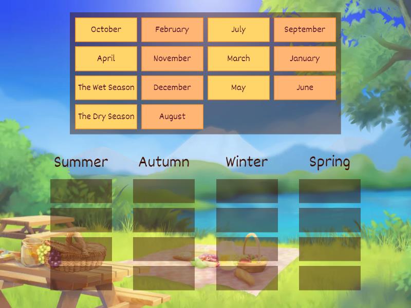 Seasons in Australia - Group sort