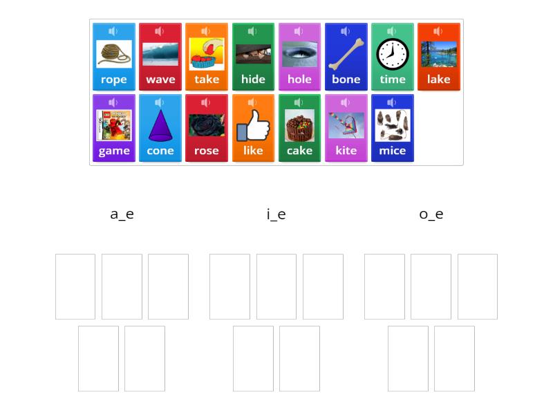 Long vowels a_i_o - Group sort
