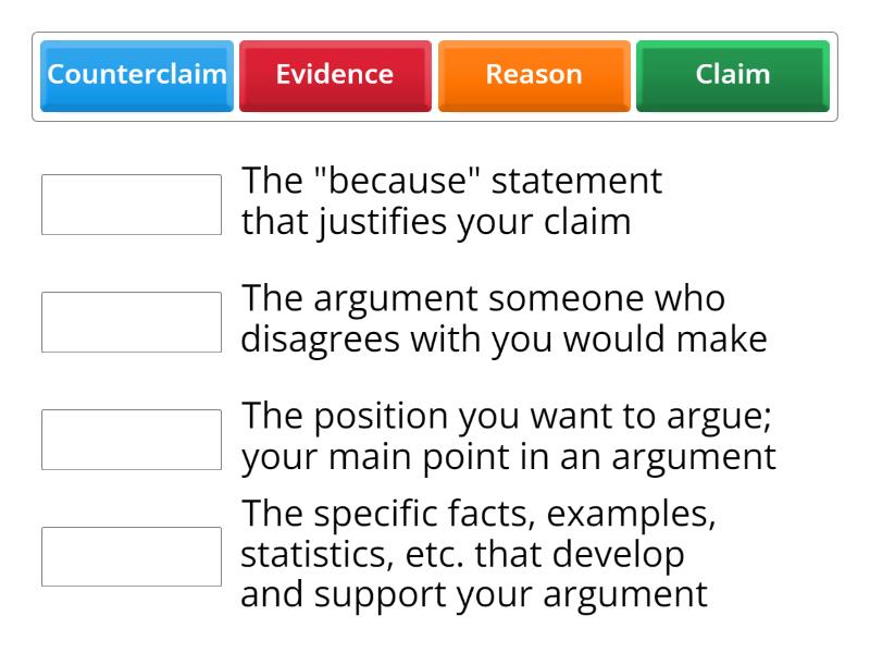 Argument Terms - Match up