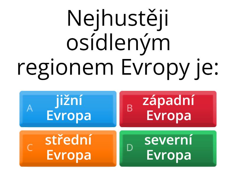 Regiony Evropy - Test
