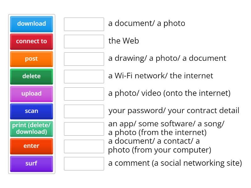 Solutions Elm 7A Computing Collocations - Match up