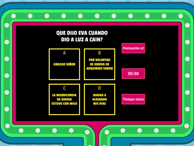 TES BIBLICO CAIN Y ABEL - Gameshow quiz