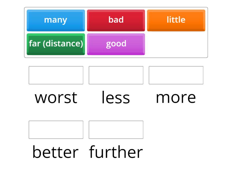 comparatives (irregular verbs) - Match up