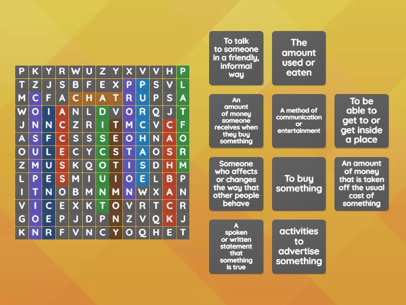 Social Media and Consumerism - Wordsearch