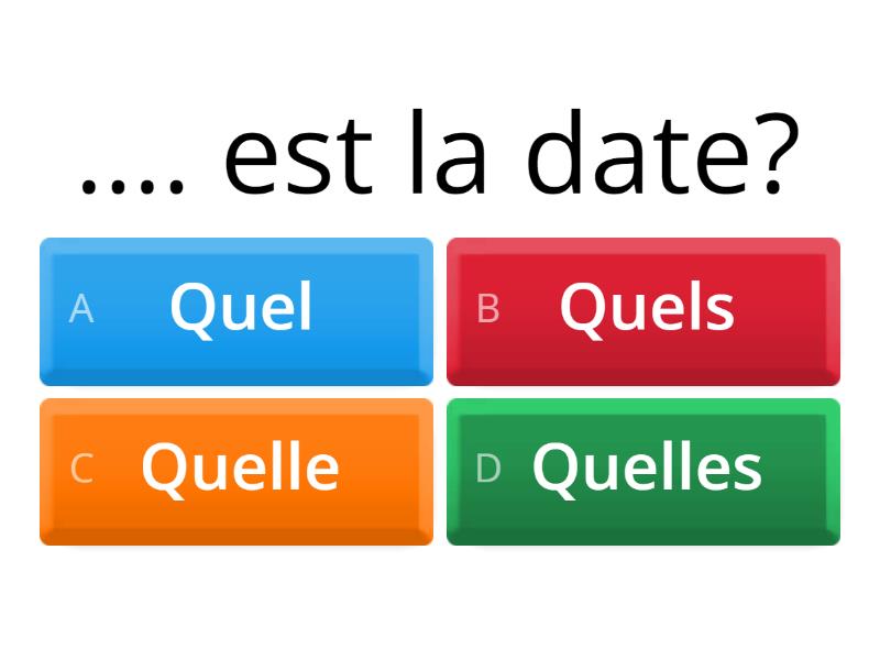 Quel/quels/quelle/quelles - Quiz