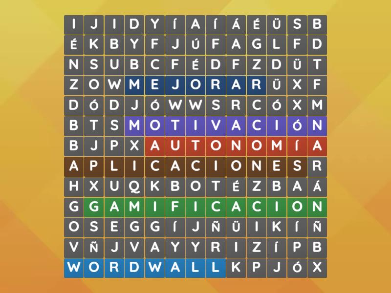 de los Conceptos presentados a lo largo de esta clase - Sopa de letras