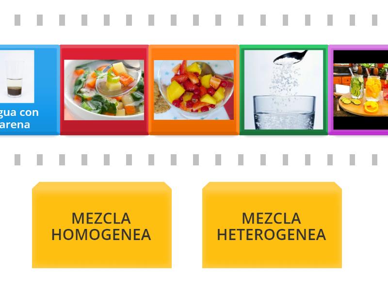 Mezclas homogeneas y heterogeneas - Speed sorting