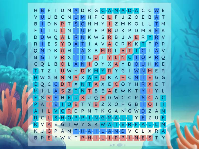 MsC - Places - Wordsearch
